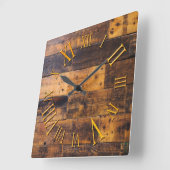 Antique Wooden Roman Numeral Round Wall Clock | Zazzle
