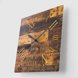 Antique Wooden Roman Numeral Round Wall Clock | Zazzle
