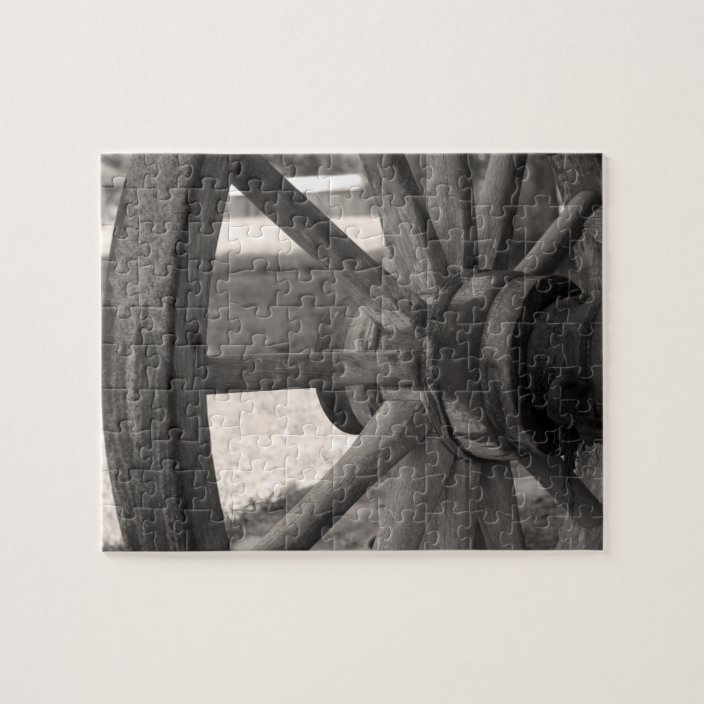 Antique Wooden Wagon Wheel Jigsaw Puzzle | Zazzle.com