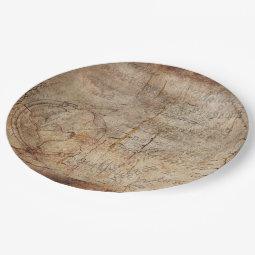 Antique World Globe Rustic Brown Paper Plates | Zazzle