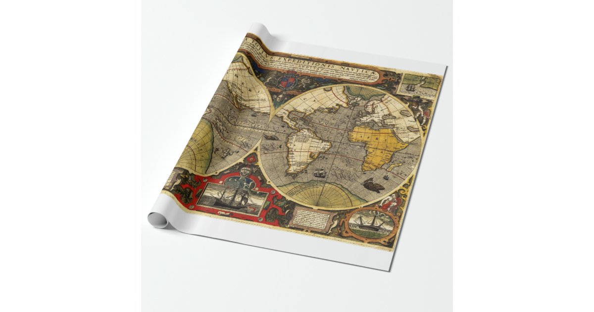 Antique World Map #2 Wrapping Paper | Zazzle