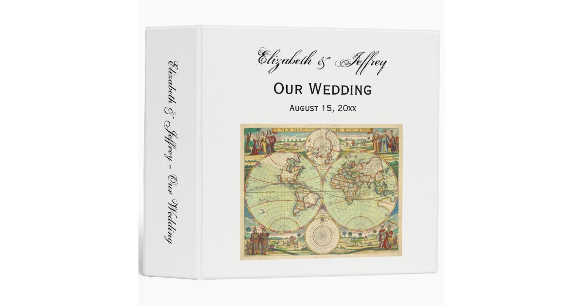 Antique World Map #4 Binder | Zazzle