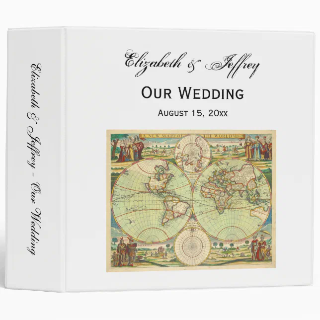 Antique World Map #4 Binder | Zazzle
