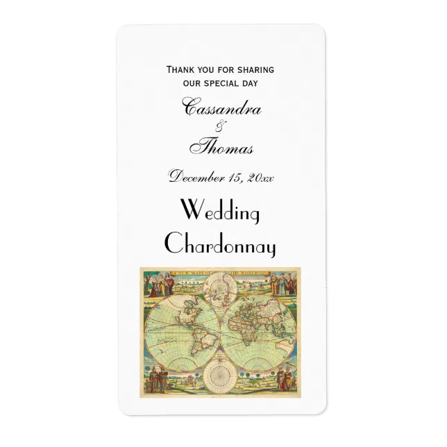 Antique World Map #4 Label | Zazzle