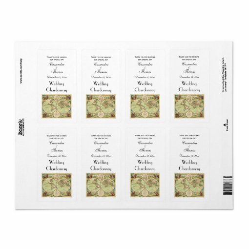 Antique World Map #4 Label | Zazzle