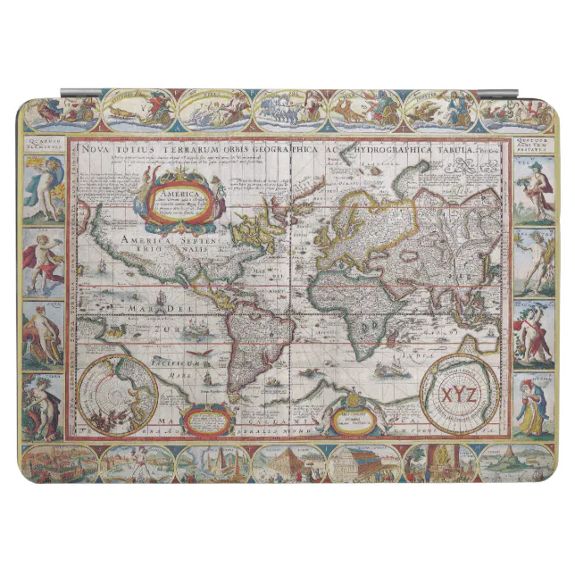 Antique World Map custom monogram covers | Zazzle