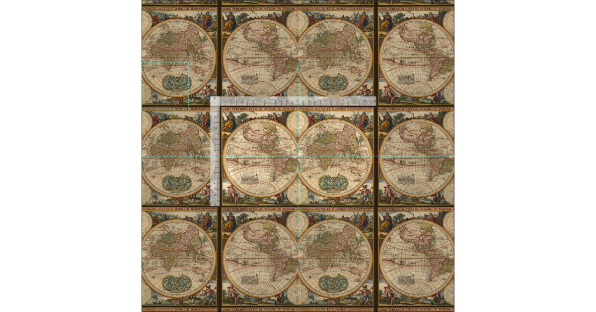 Antique World Map Fabric | Zazzle