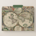Antique World Map File Folder | Zazzle