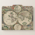 Antique World Map File Folder | Zazzle