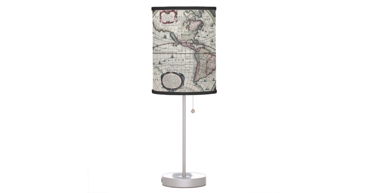 Antique World Map Lamp | Zazzle