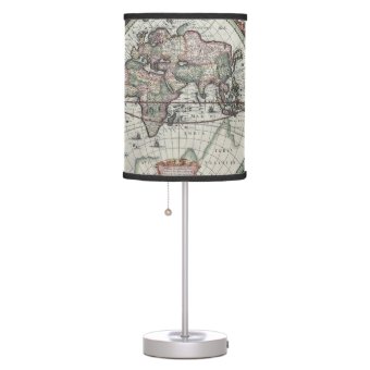 Antique World Map Lamp | Zazzle