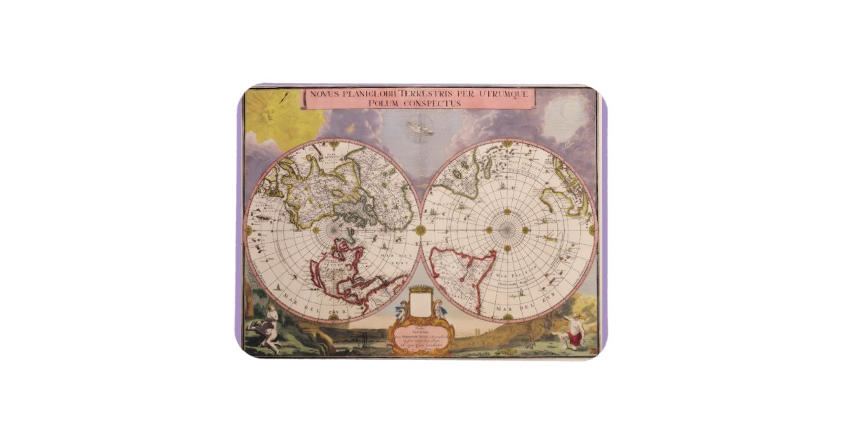 Antique World Map Magnet | Zazzle
