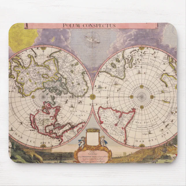 Antique World Map Mouse Pad | Zazzle