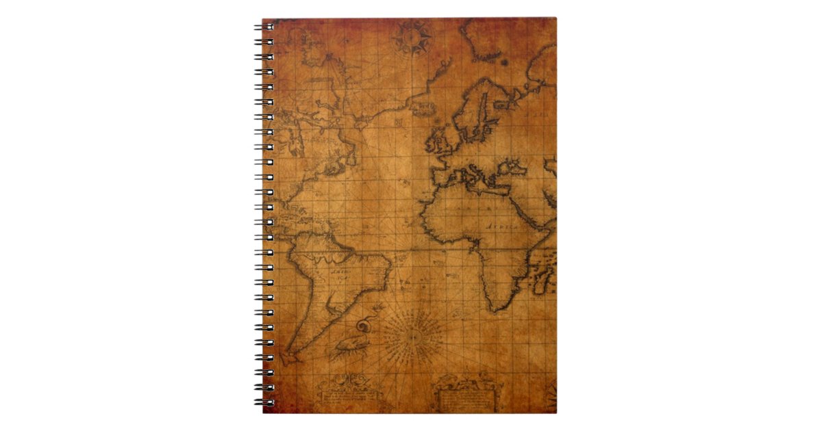 Antique World Map Notebook | Zazzle
