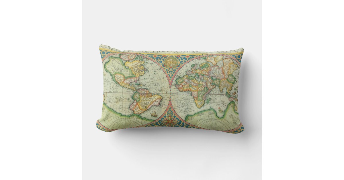 Antique World Map pillow | Zazzle
