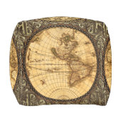 Antique World Map Pouf | Zazzle