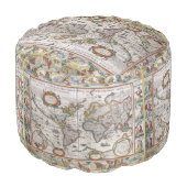 Antique World Map pouf | Zazzle