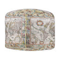 Antique World Map pouf | Zazzle