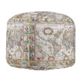 Antique World Map pouf | Zazzle