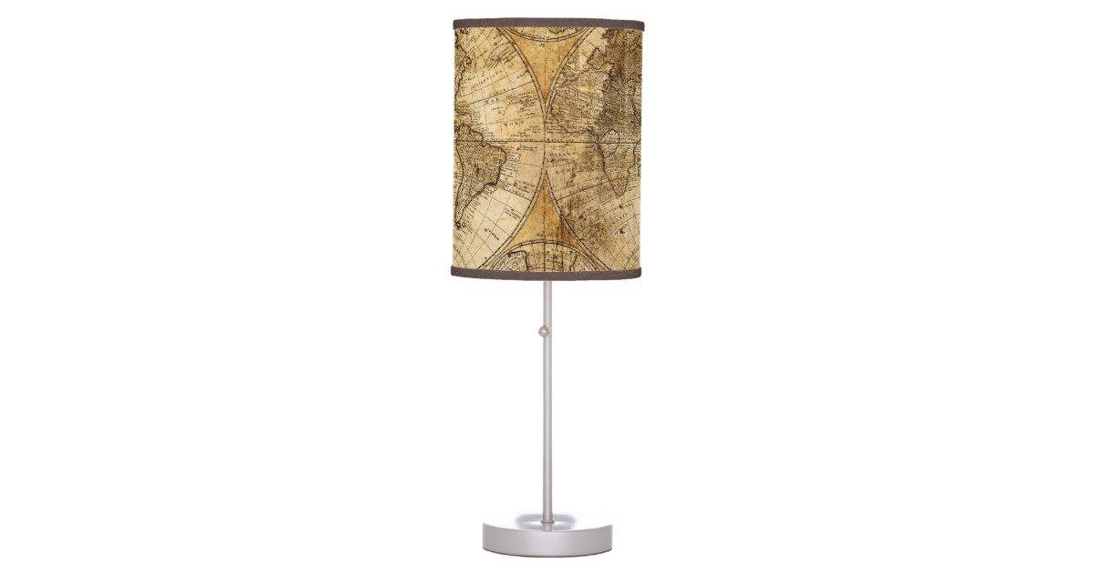Antique World Map Table Lamp | Zazzle