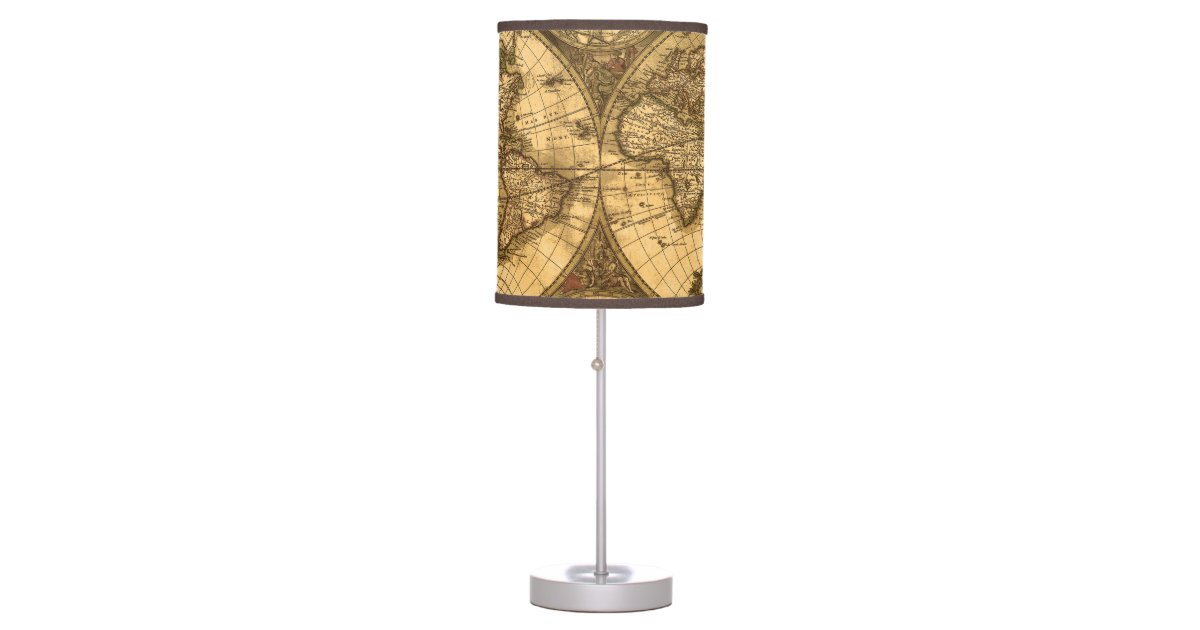 Antique World Map Table Lamp | Zazzle