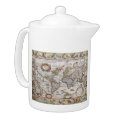 Antique World Map teapot | Zazzle