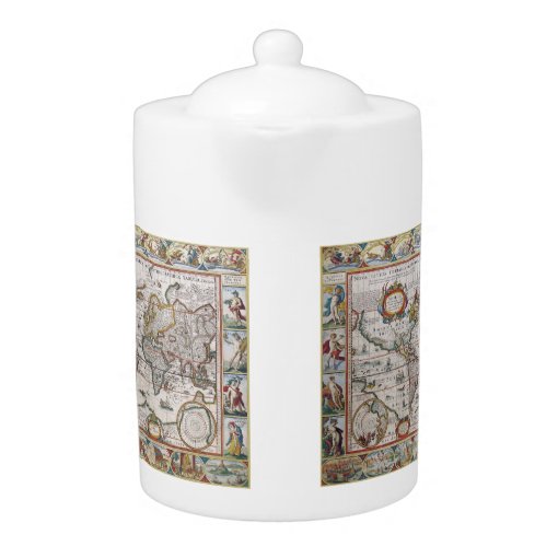 Antique World Map teapot | Zazzle