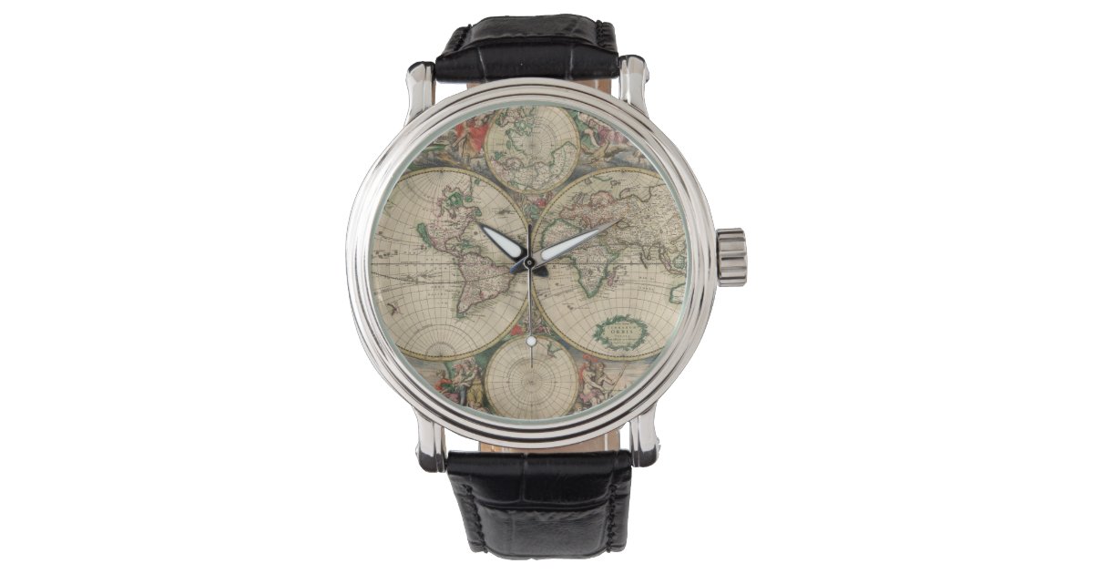 Antique World Map Watch | Zazzle