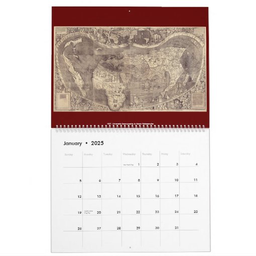 Antique World Maps - 16th to 18th Century Calendar | Zazzle