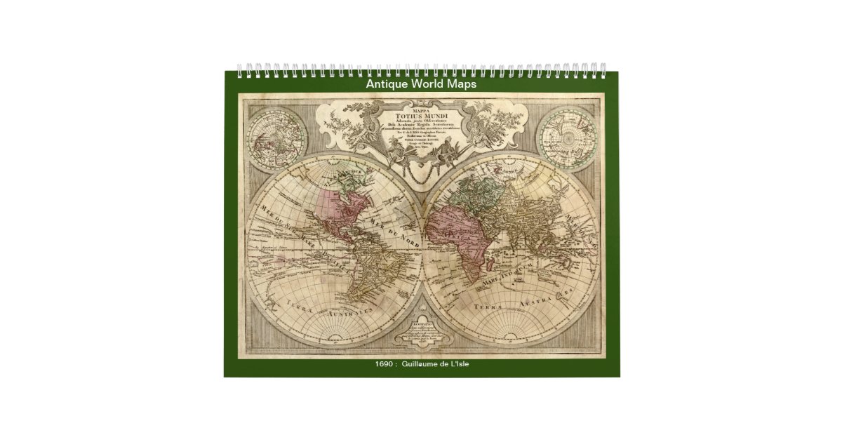 Antique World Maps Calendar | Zazzle