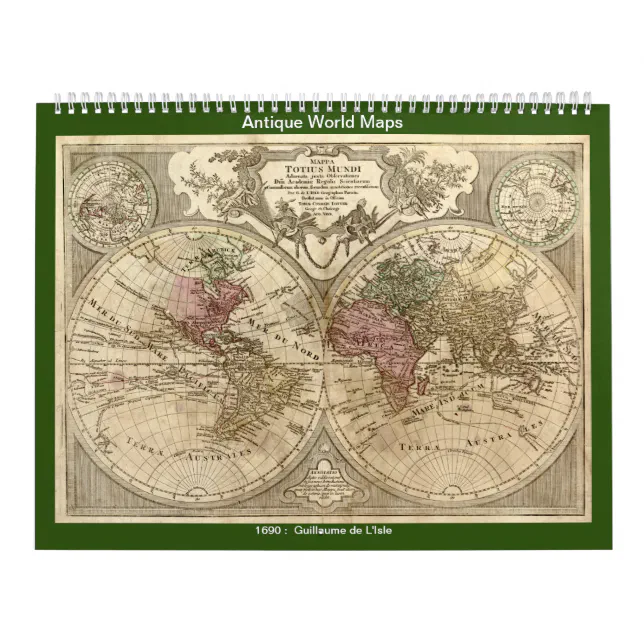 Antique World Maps Calendar | Zazzle