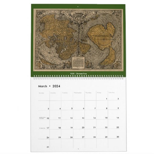 Antique World Maps Calendar | Zazzle