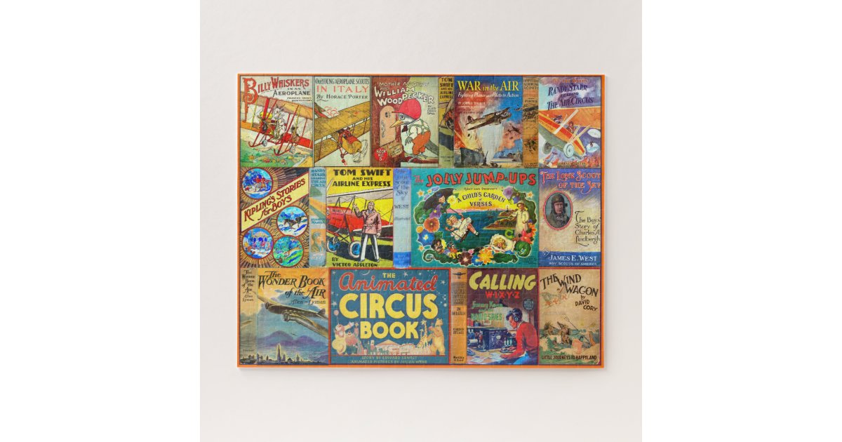 ANTIQUE YOUNG READER BOOK COVERS JIGSAW PUZZLE | Zazzle
