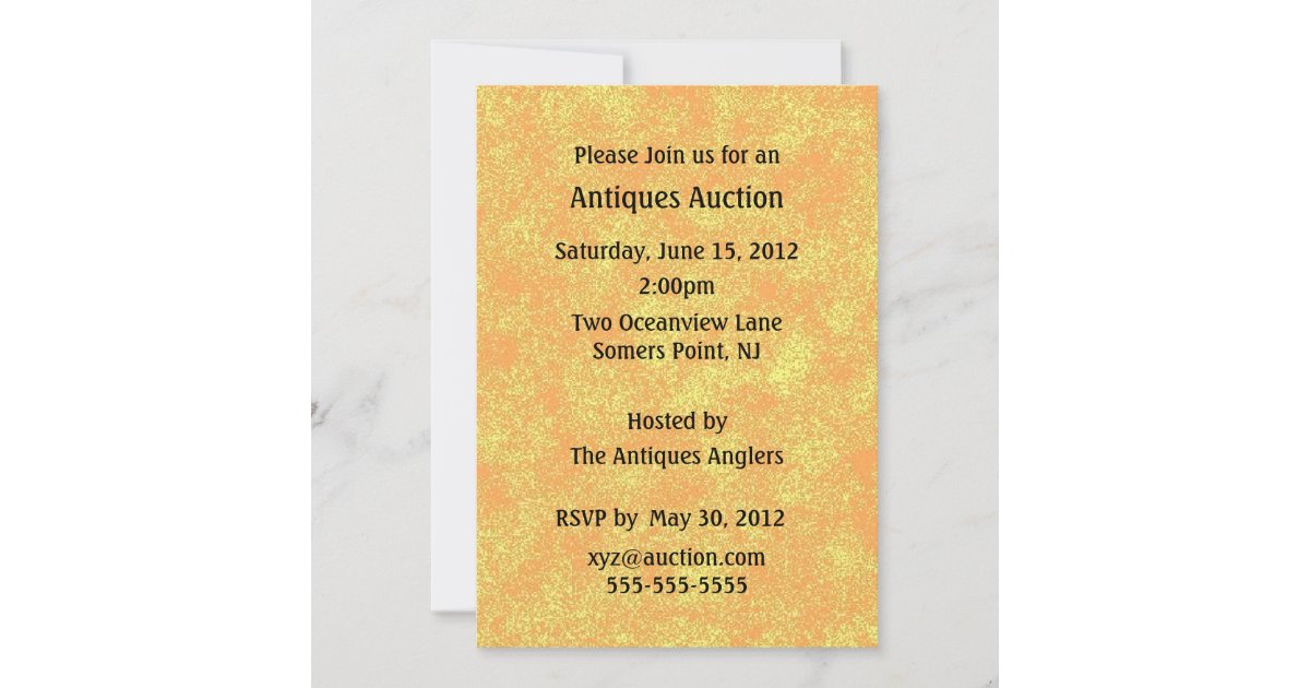 Antiques Auction Invitation | Zazzle