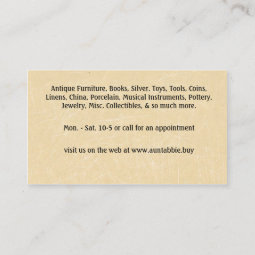 Antiques Auctions Estate Sales Parchment Style Business Card | Zazzle