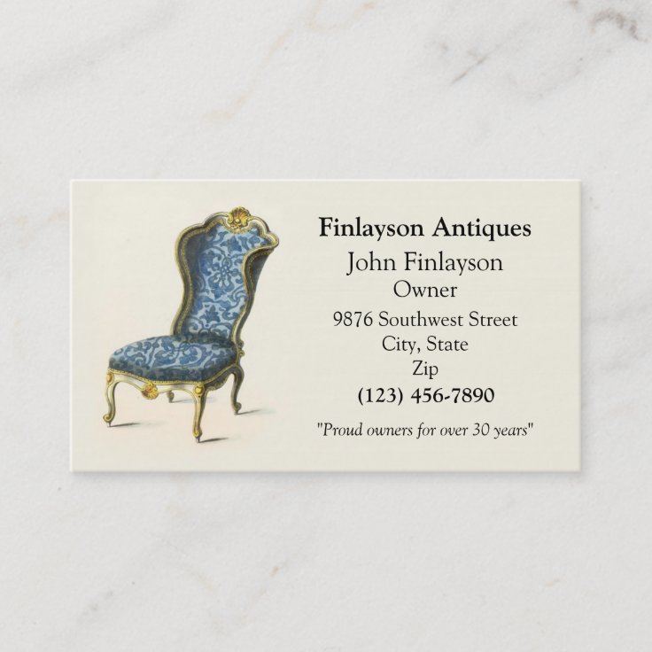 Antiques Business Card | Zazzle
