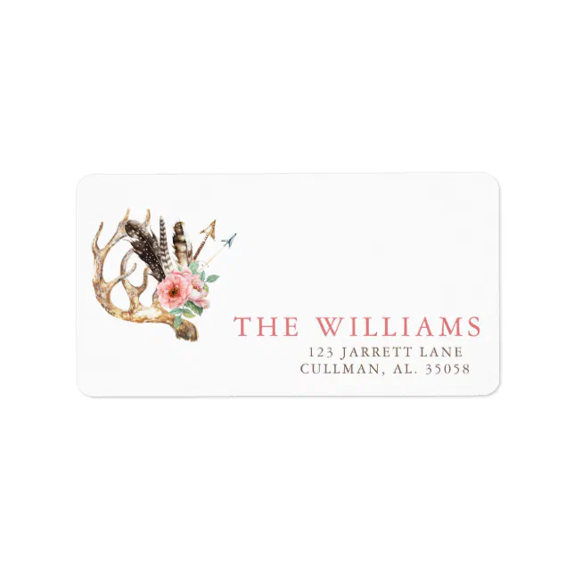 Antler Address Label | Zazzle