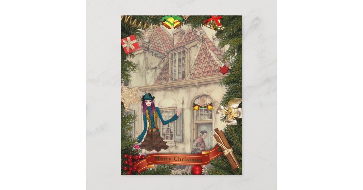 Anton Pieck Christmas invitation Holiday Postcard | Zazzle