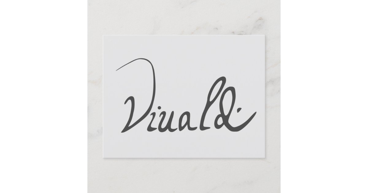 Antonio Vivaldi Signature Postcard | Zazzle