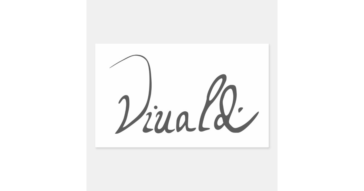 Antonio Vivaldi Signature Rectangular Sticker | Zazzle