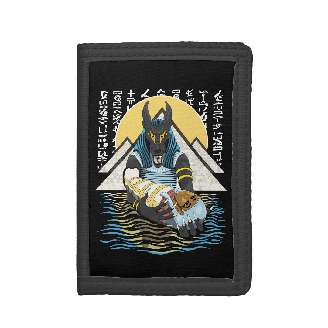 Anubis Ancient Egyptian God Illustration Trifold Wallet | Zazzle