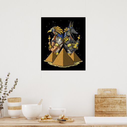 Anubis Ra Egyptian Gods Ancient Pyramids Mythology Poster | Zazzle