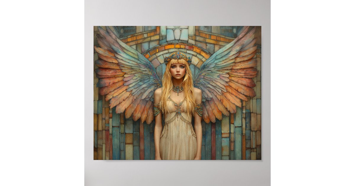 Anunnaki Goddess Ninhursag Mosaic Art Nouveau Poster | Zazzle