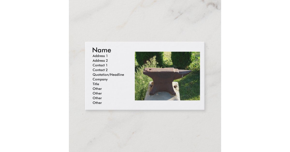 Anvil Business Card | Zazzle