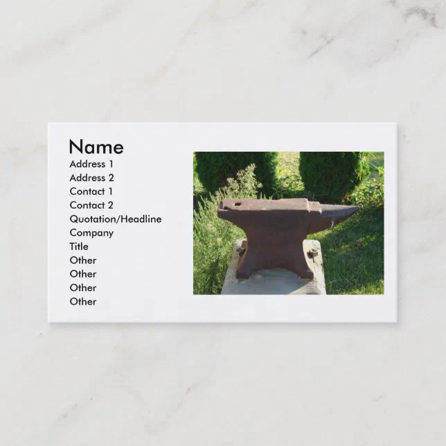 Anvil Business Card | Zazzle