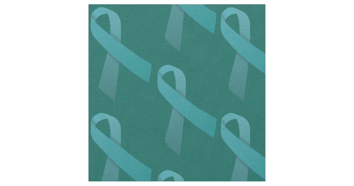 anxiety disorder awareness teal ribbon fabric | Zazzle