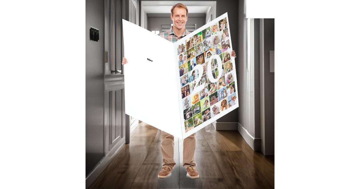 Any Age 48 Photo Collage Huge Birthday Card | Zazzle