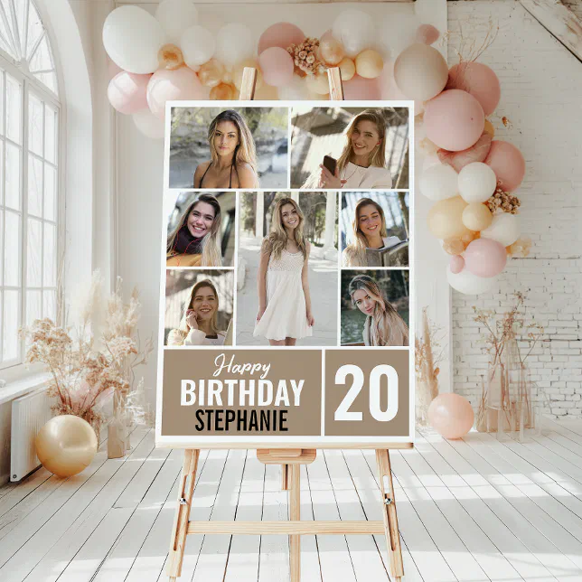 Any Age 7 Collage | Photo Birthday Foam Board | Zazzle