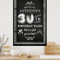 Any Age Adult Chalkboard Birthday Party Welcome Poster | Zazzle