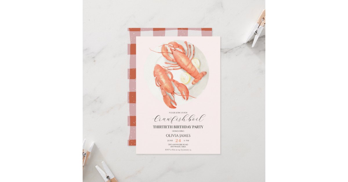 Any age crawfish boil birthday invitation | Zazzle